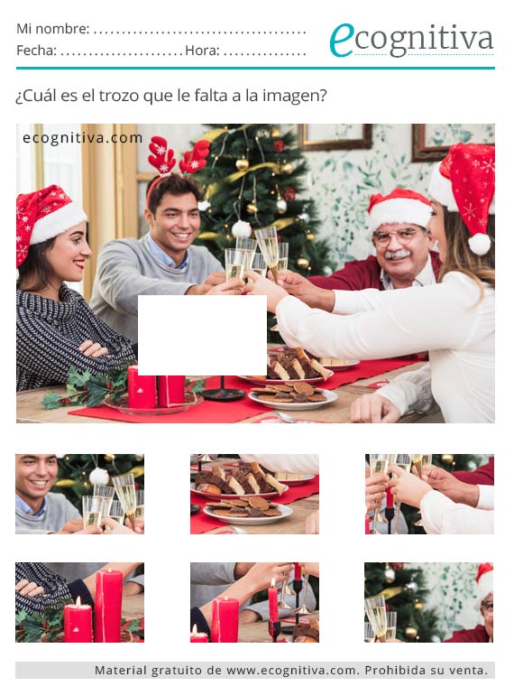 Especial Navidad. Ejercicios de Estimulación Cognitiva GRATIS.