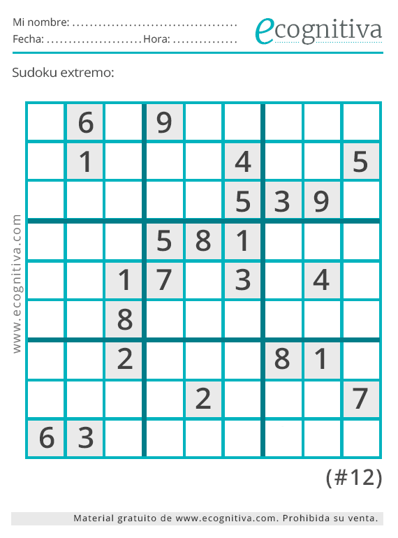 Sudoku Extremo / Diabólico - Muy Difícil - Imprimir GRATIS【PDF】
