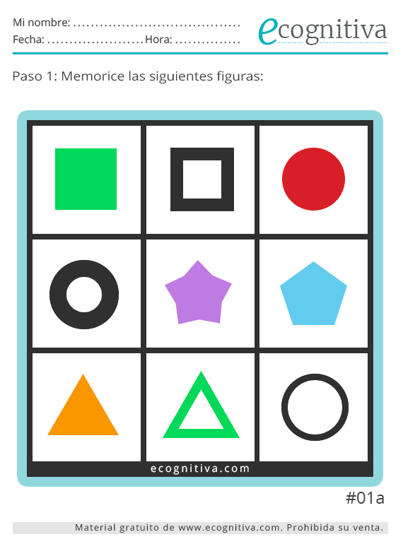 Ejercicios de memoria visual - Estimulación cognitiva