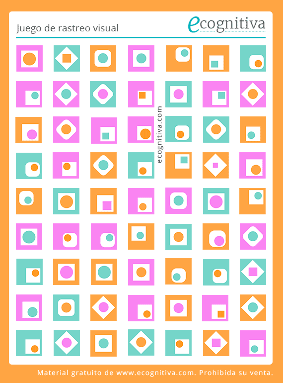 Juego de Rastreo Visual para Trabajar la Atención. Tarjetas + Láminas