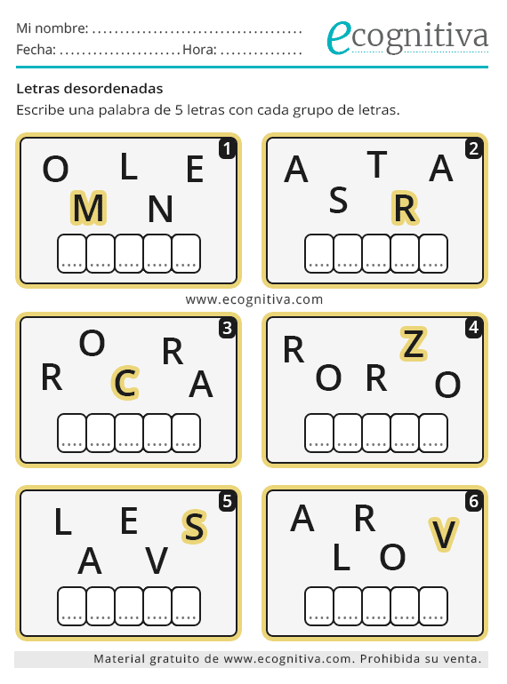 Febrero 2023: ejercicios de estimulación cognitiva - Estimulación cognitiva