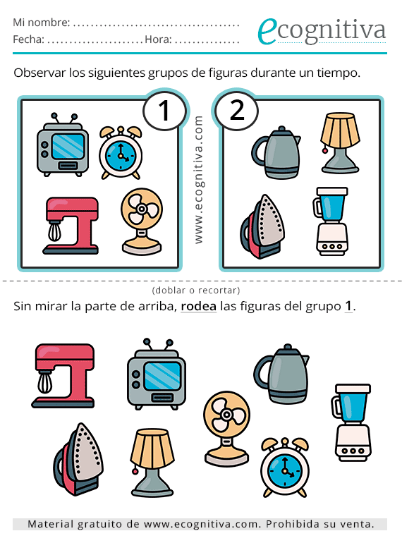 Memorizar grupos - Estimulación cognitiva